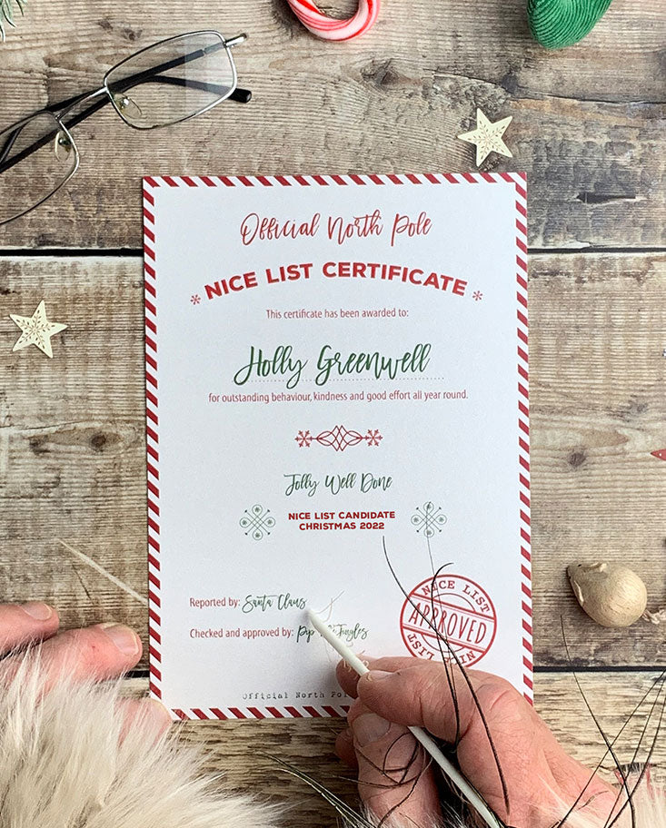 Personalised Nice List Certificate – Elf For Christmas